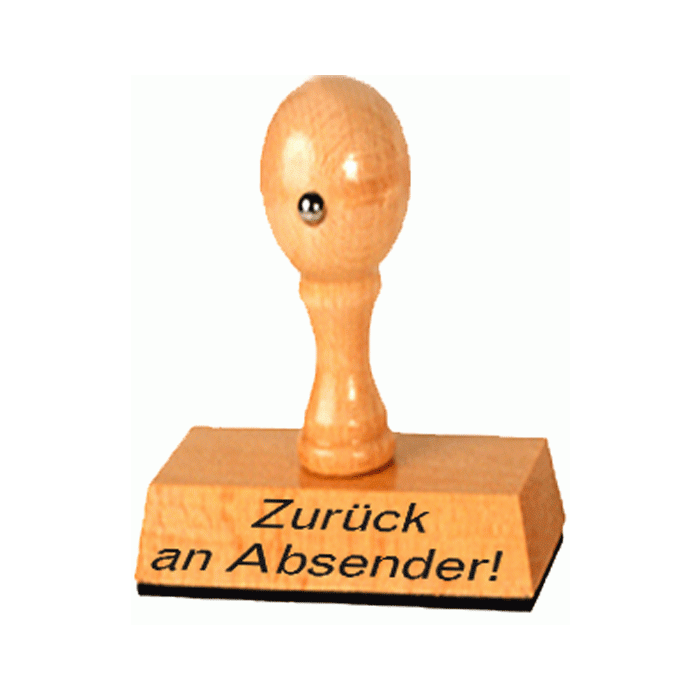 Lagertext Stempel Zurück an Absender | Stempel online bstellen